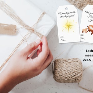 Printable Christmas Gift Tags | Nativity Bible Verse Labels | DIY ...