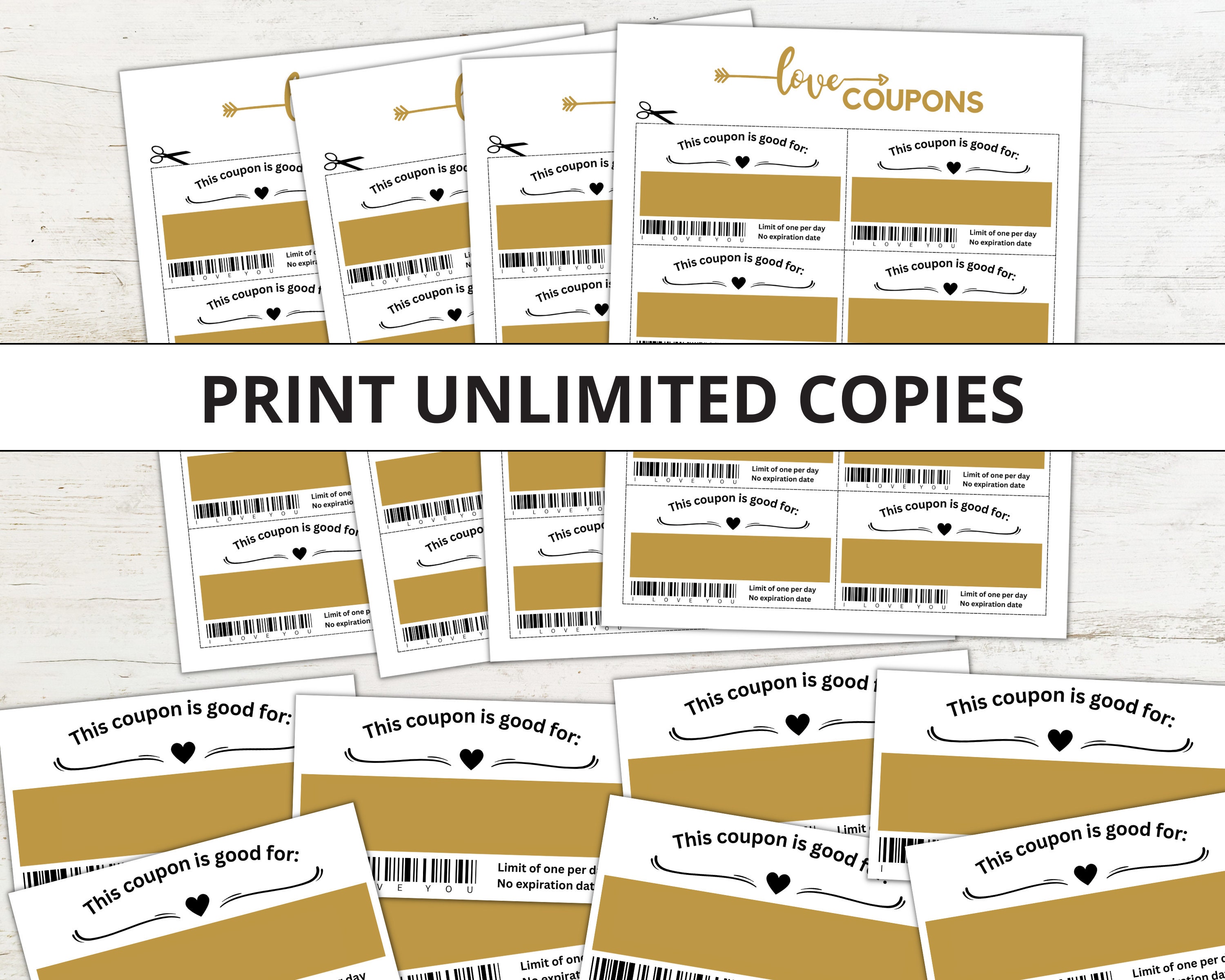 Printable Love Coupons | Custom Gift Vouchers | DIY Anniversary Gift ...