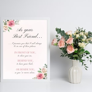 Printable Best Friend Poem | Floral Watercolor Card for Bestie ...