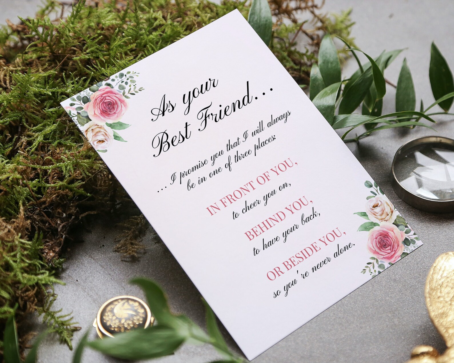 Printable Best Friend Poem | Floral Watercolor Card for Bestie ...