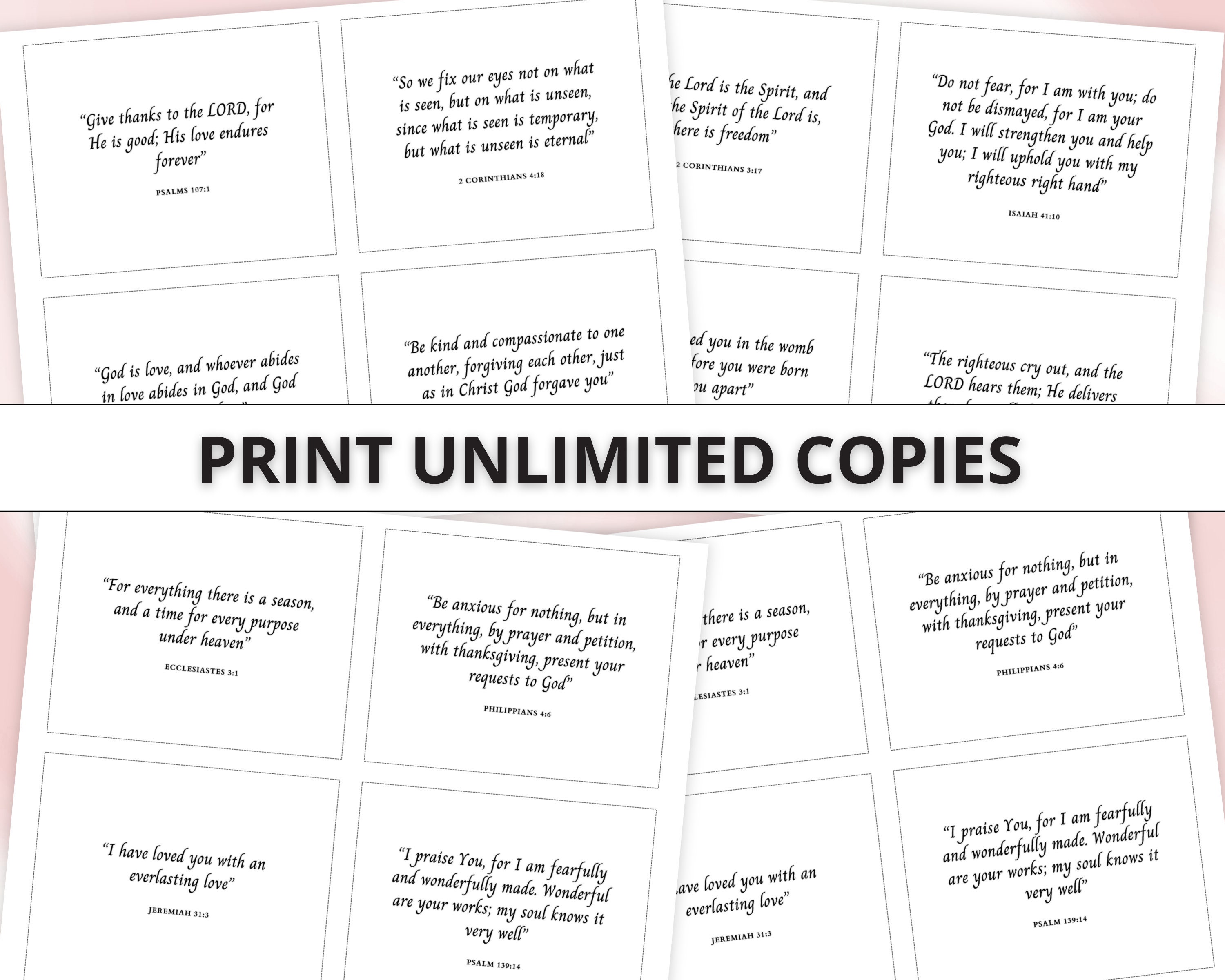 50 Bible Verse Cards Printable Scripture Quotes Minimalist Memory Verse ...