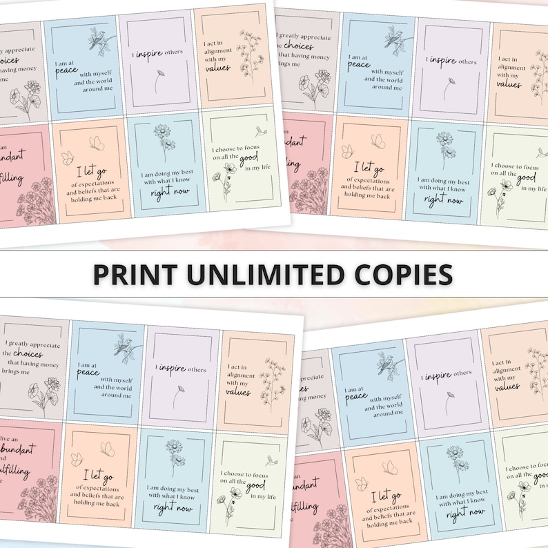 Affirmation Cards Printable | Positive Quote Flash Cards for Women ...