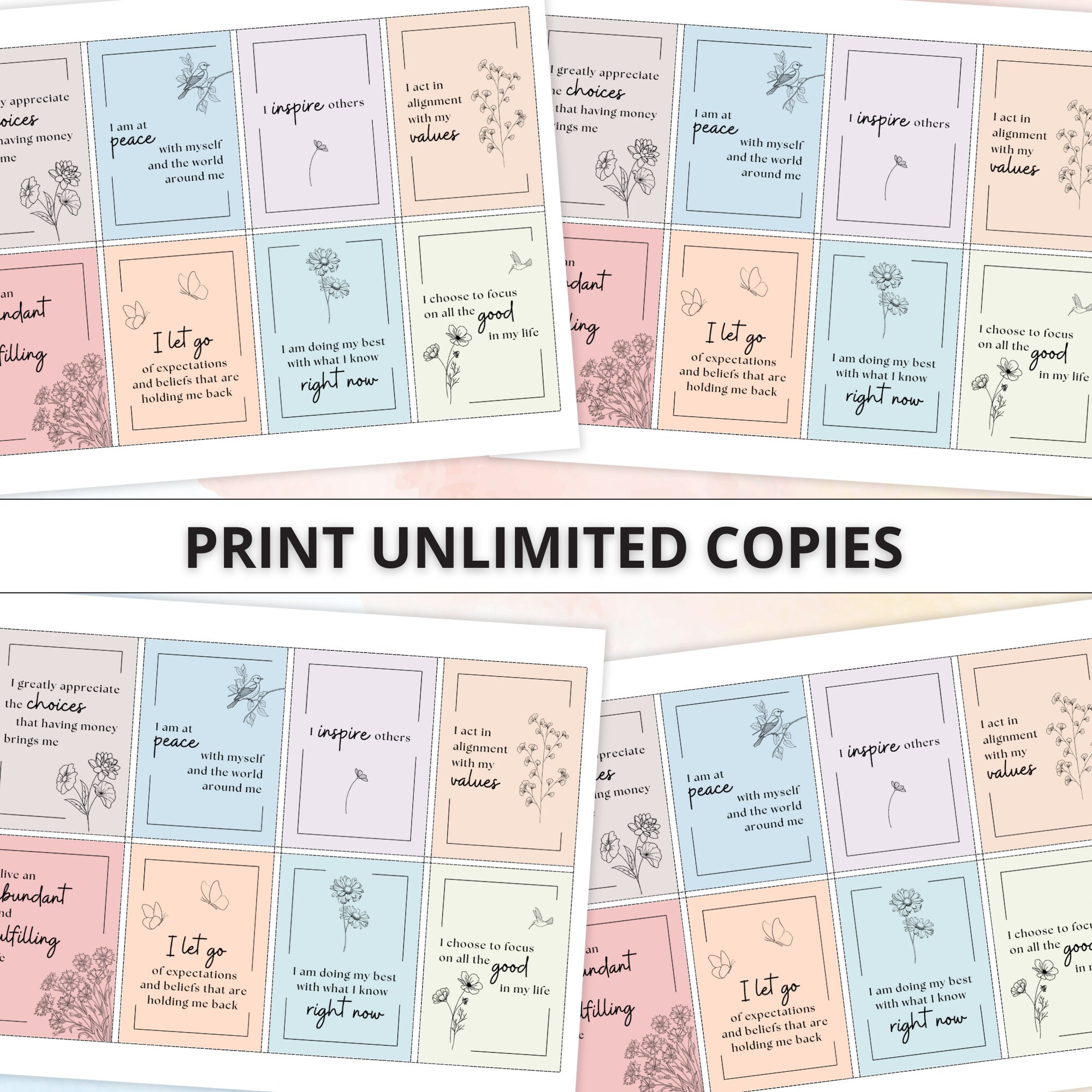 Affirmation Cards Printable | Positive Quote Flash Cards for Women ...