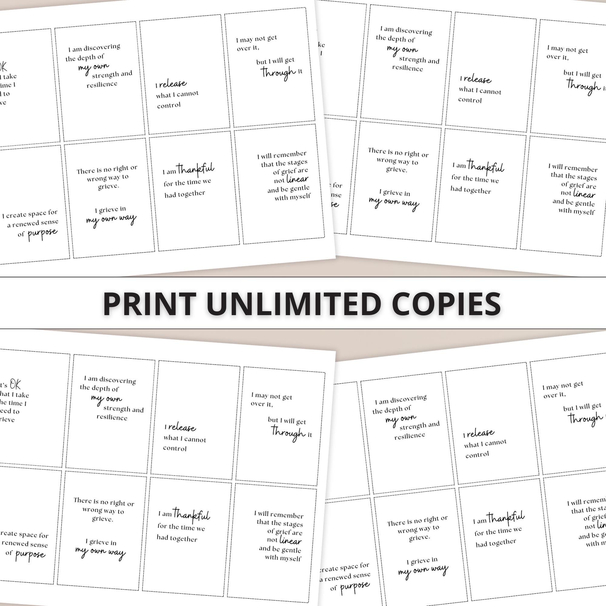 Grief Affirmation Cards | Sympathy Gift | Grief Therapy Coping Skills ...