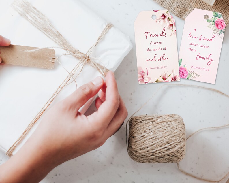 Printable Bible Verse Friendship Gift Tags | Scripture Quotes for Women ...