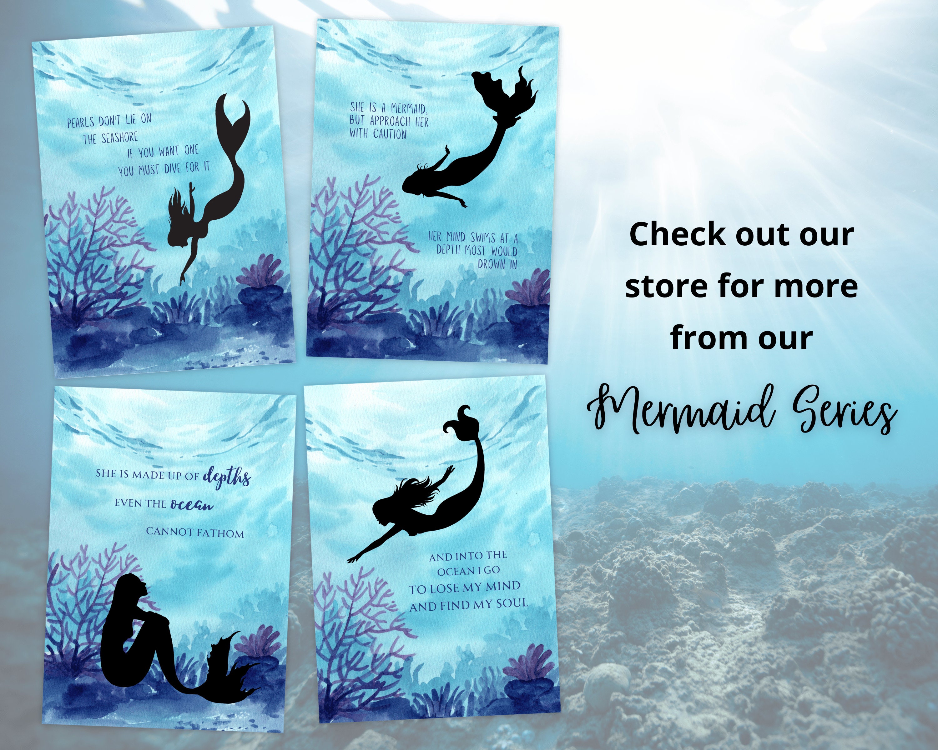 Mermaid Wall Art Printable I Must Be A Mermaid Quote Girls Room Décor ...