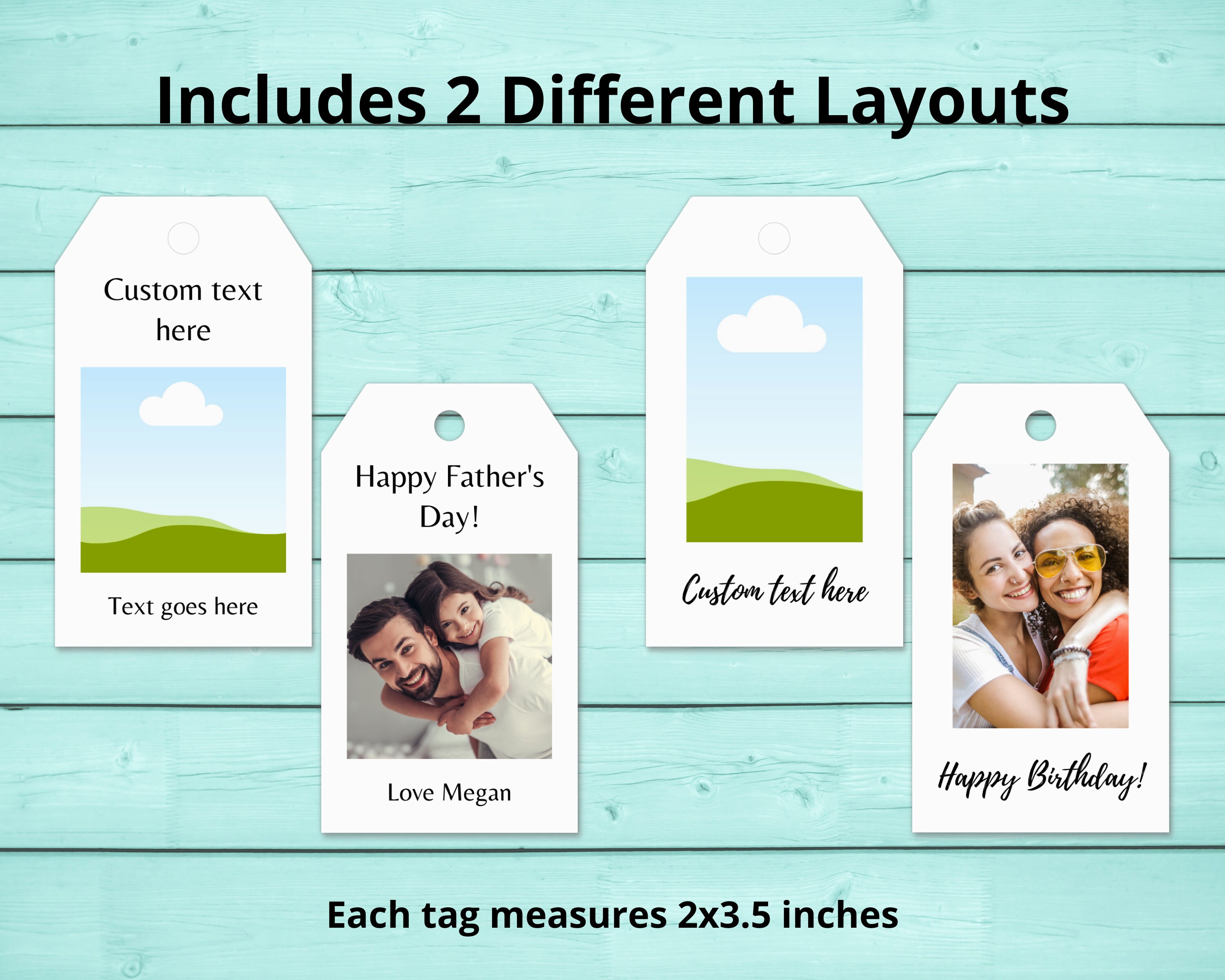 Personalized Photo Gift Tags | Custom Labels | Printable Hang Tag | DIY ...