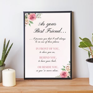 Printable Best Friend Poem | Floral Watercolor Card for Bestie ...