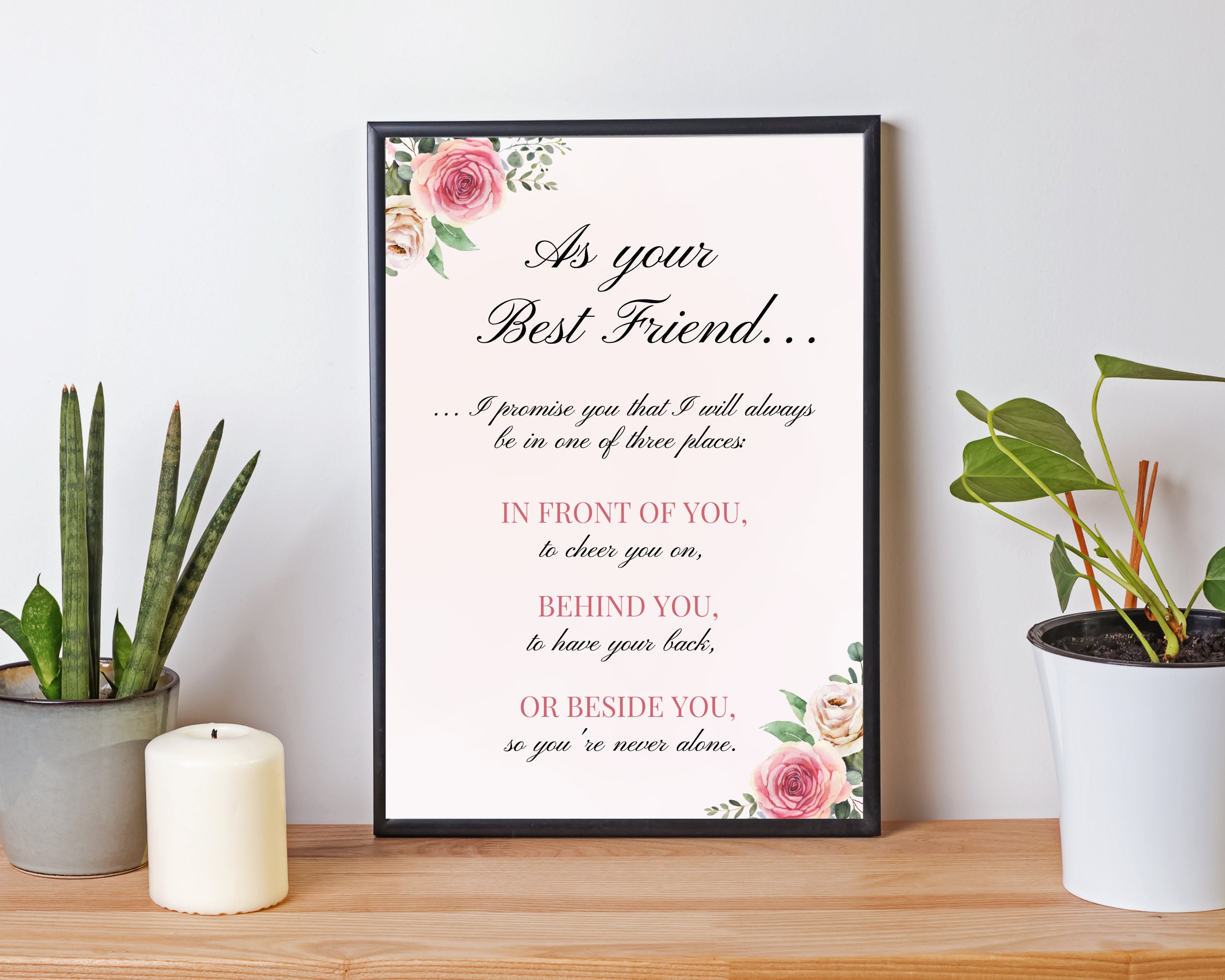 Printable Best Friend Poem | Floral Watercolor Card for Bestie ...