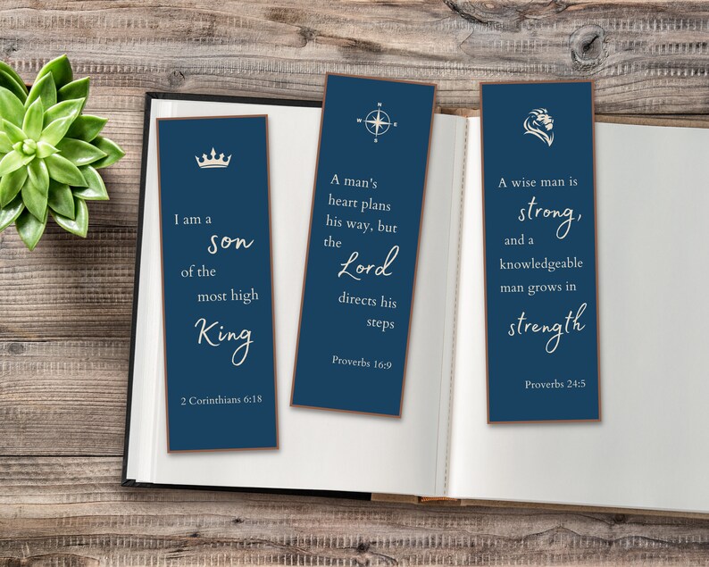 Printable Bible Verse Bookmarks for Men & Boys | Christian Gift for Dad ...