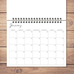 Undated 2025 Calendar Printable | Blank Monthly Landscape Wall Calendar ...