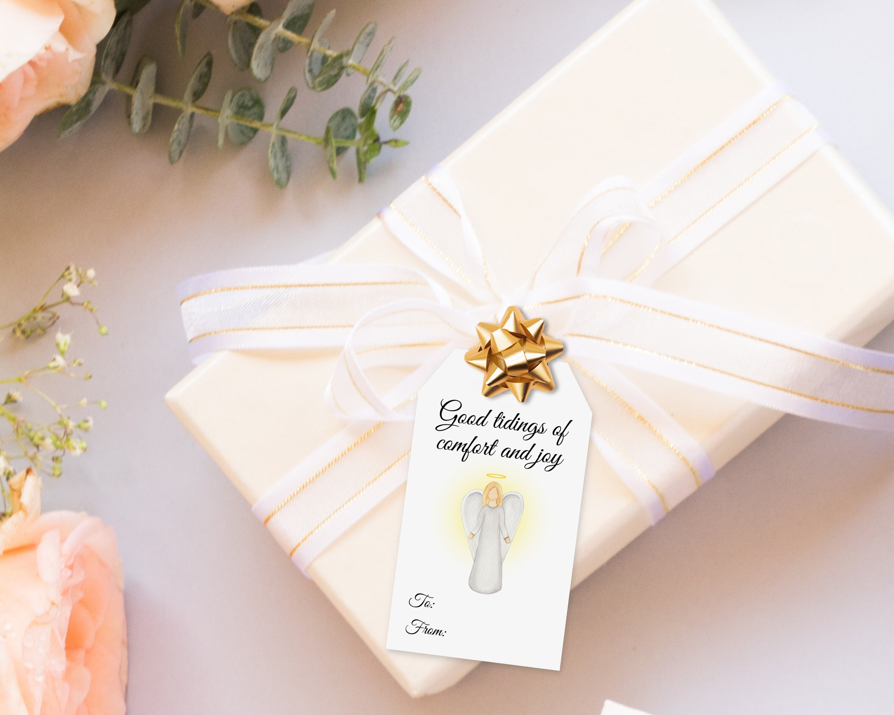 Printable Christmas Gift Tags | Nativity Bible Verse Labels | DIY ...