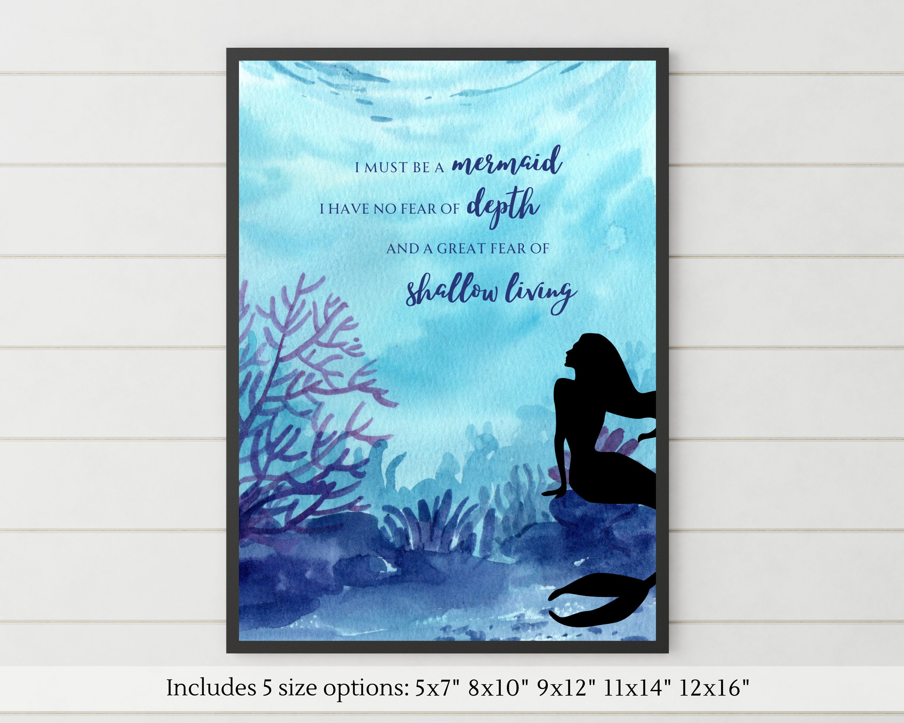 Mermaid Wall Art Printable I Must Be A Mermaid Quote Girls Room Décor ...
