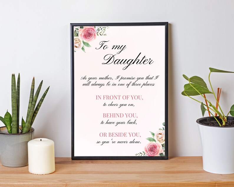 Printable Poem for Daughter Card From Mom A Mother's Gift Floral ...