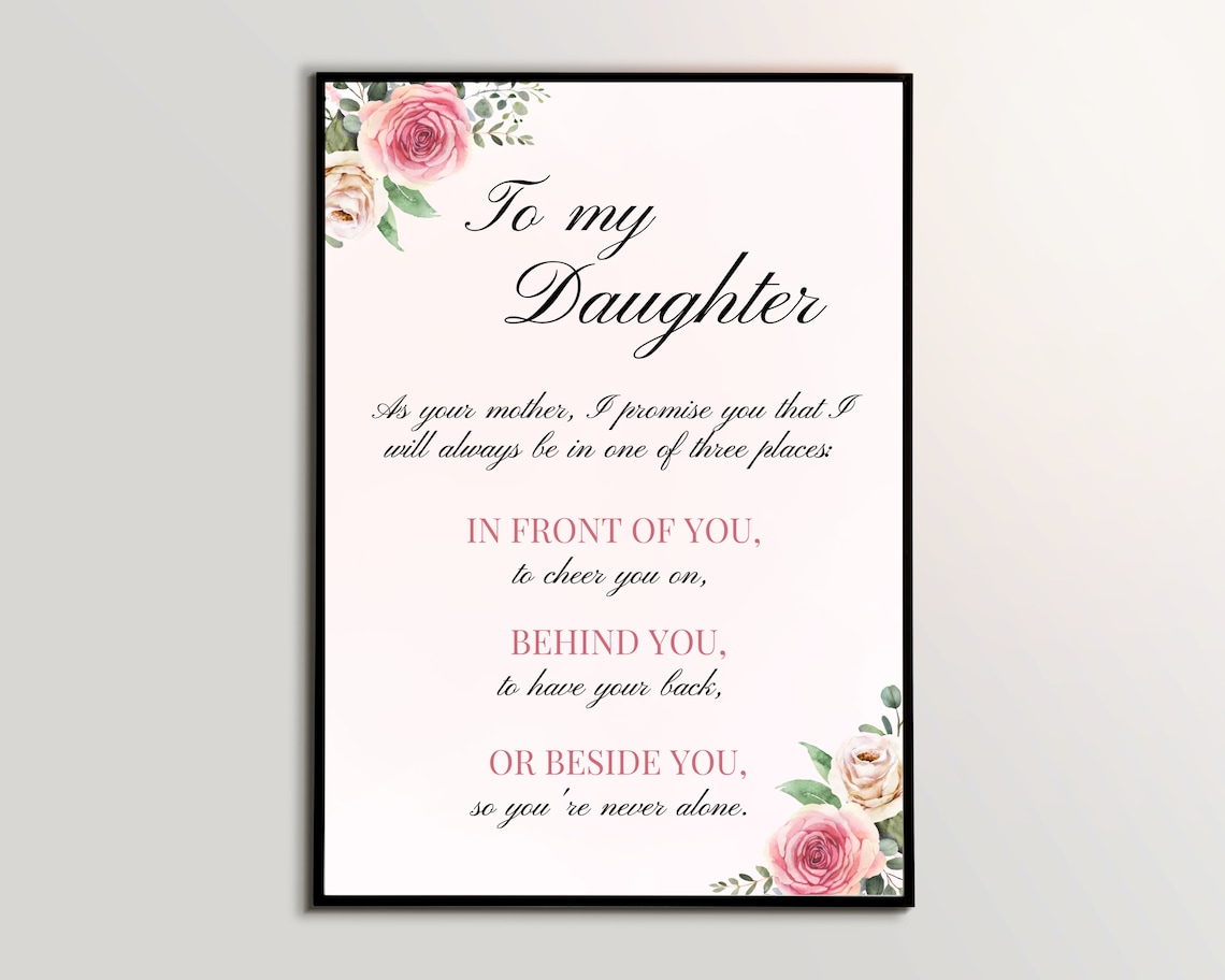 Printable Poem for Daughter Card From Mom Mother's Day - Etsy Canada