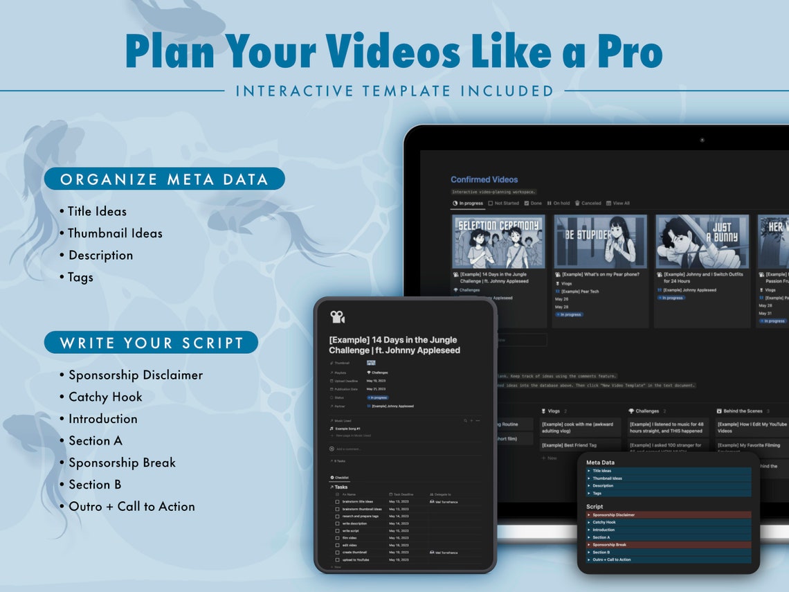 Ultimate Notion Template for Youtubers Digital Video - Etsy