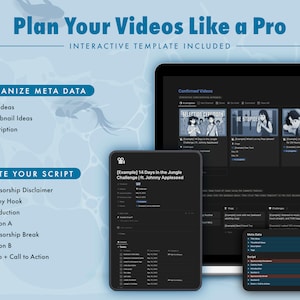 Ultimate Notion Template for Youtubers | Digital Video Planner, Social ...