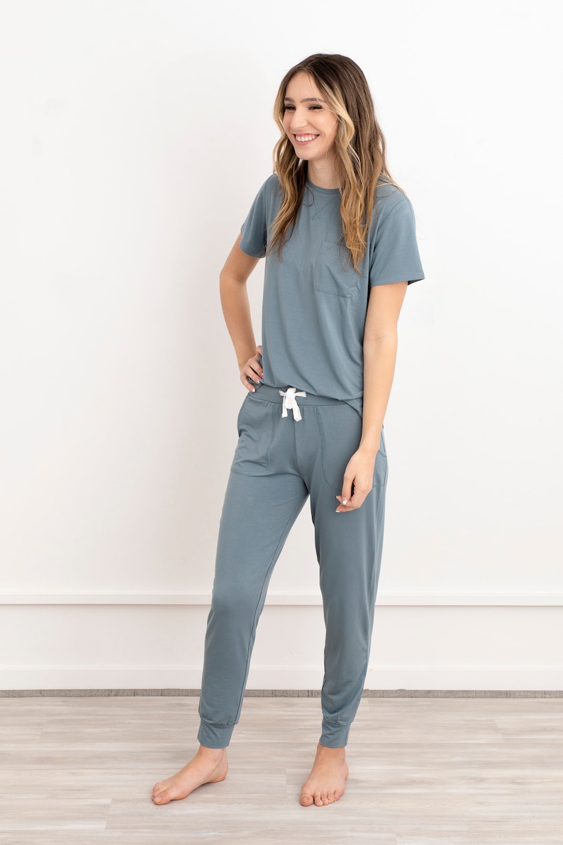 French Blue Modal Pajama Set: Women's Soft & Cooling Sleepwear ...
