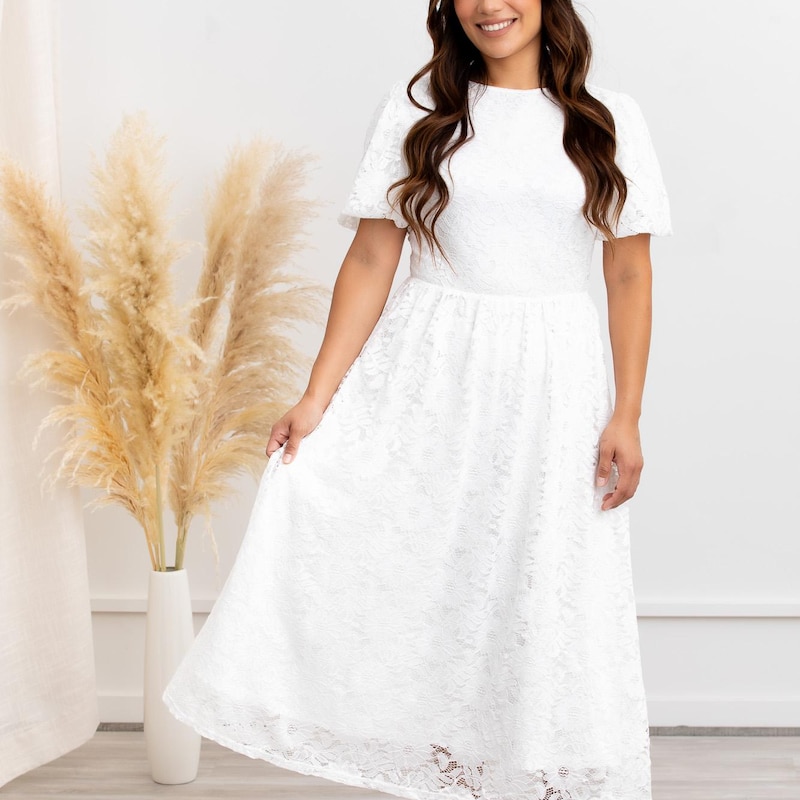 Lace Modest Wedding Dress - Etsy
