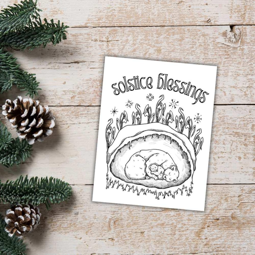 Printable Winter Solstice Coloring Pages - 15 Designs - Yule Coloring ...