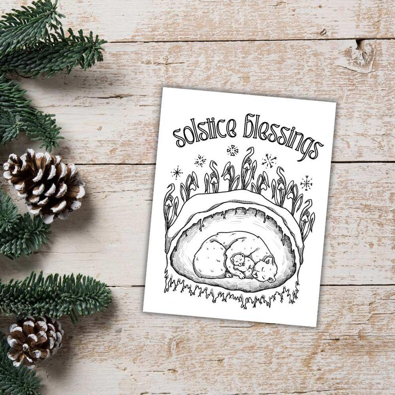 Printable Winter Solstice Coloring Pages - 15 Designs - Yule Coloring ...