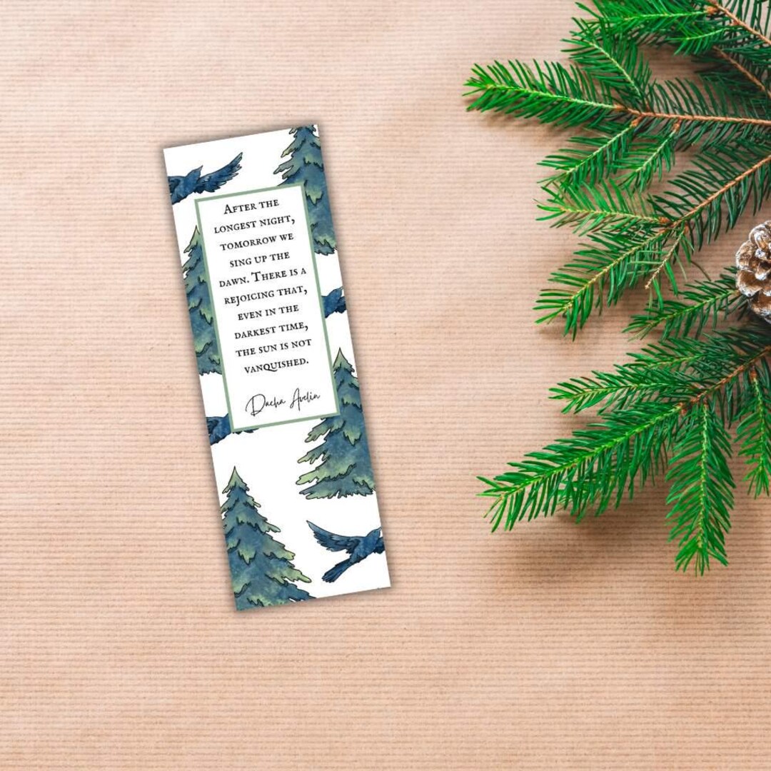 Printable Winter Solstice Bookmarks (2 X 6), Yule Bookmarks, Woodland ...