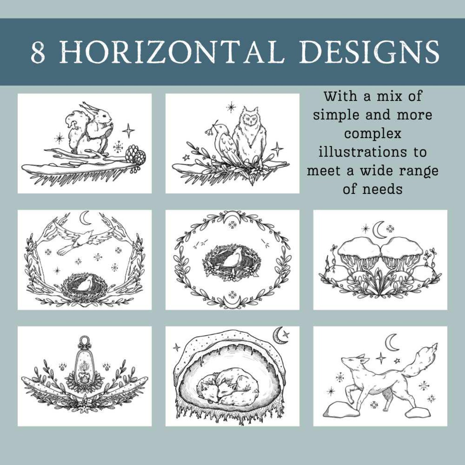 Printable Winter Solstice Coloring Pages - 15 Designs - Yule Coloring ...