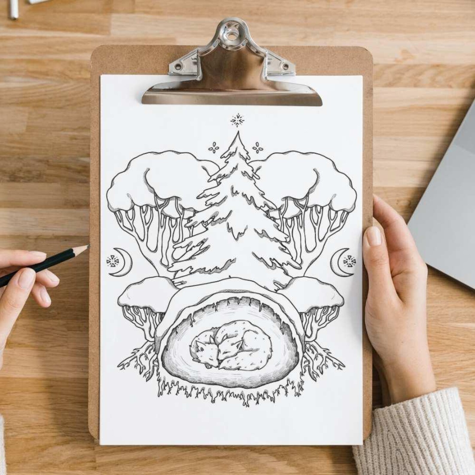 Printable Winter Solstice Coloring Pages - 15 Designs - Yule Coloring ...