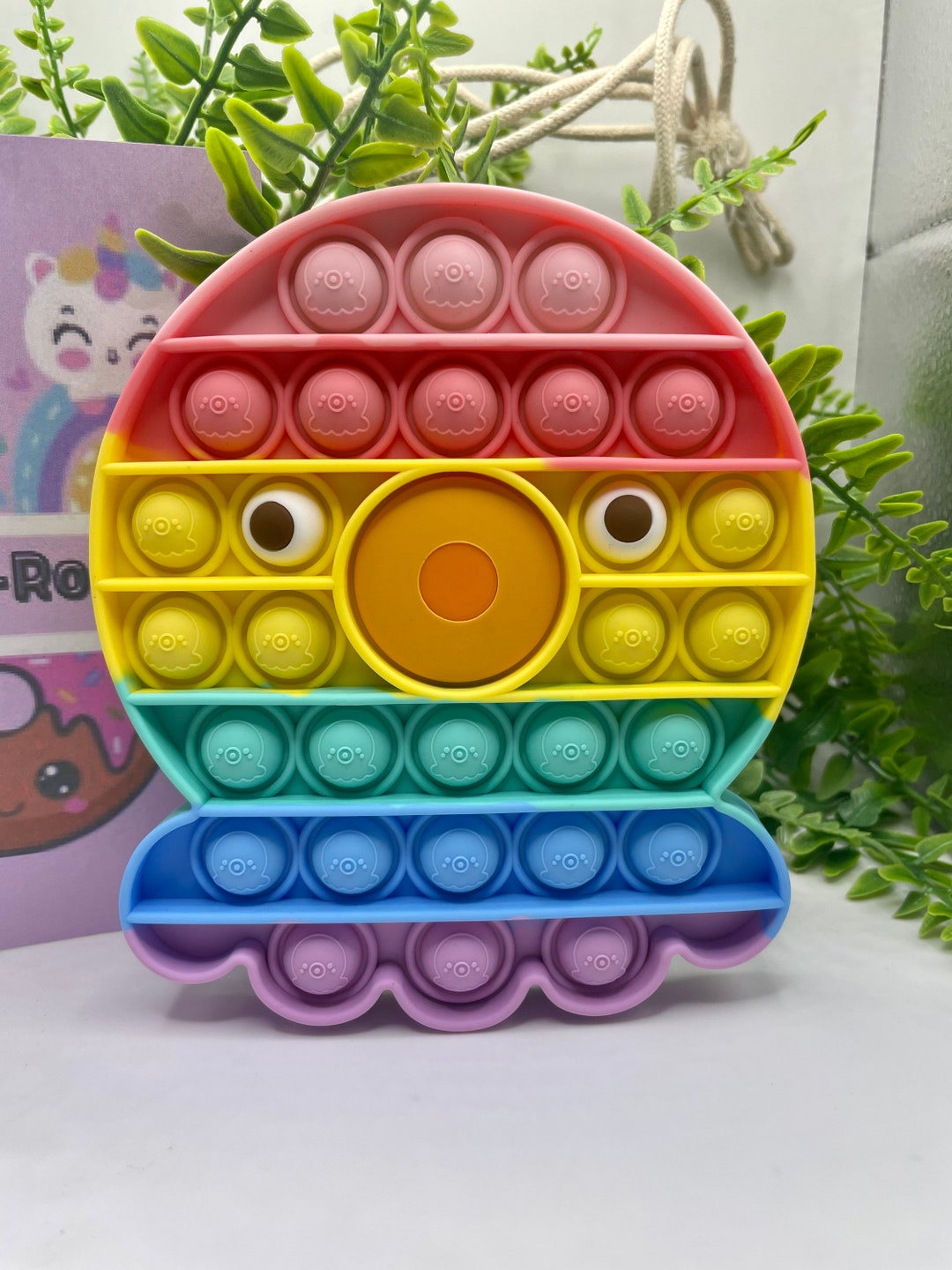 Large Rainbow Octopus Fidget Popper Boys Girls Stress - Etsy