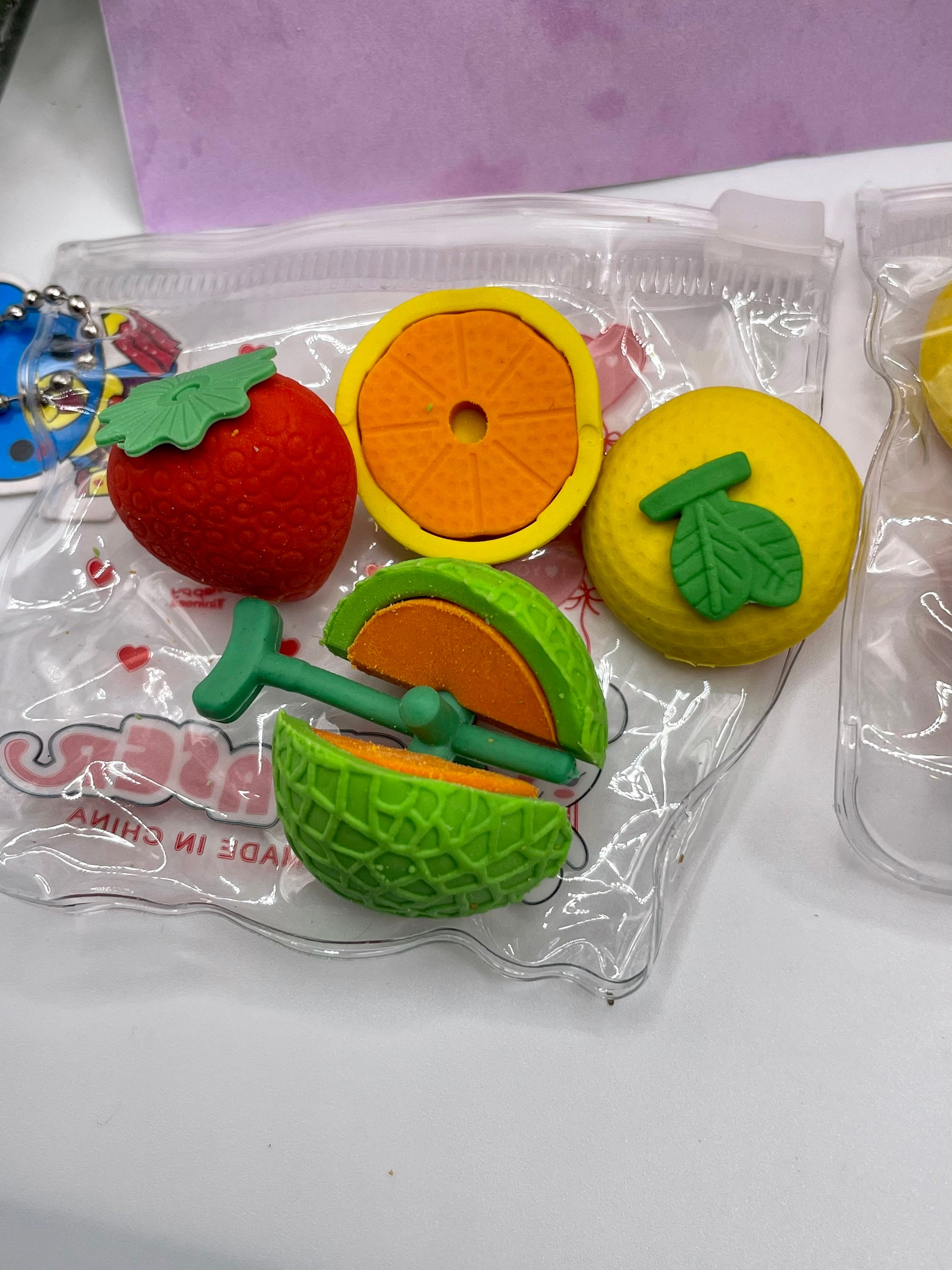 Cute Mini Fruit Erasers Rubbers Correctors Girls Boys Stationary Kids ...