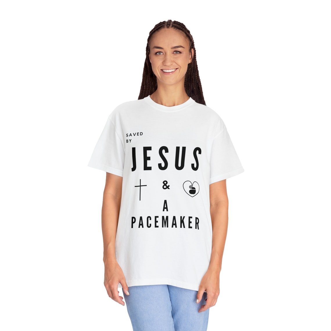 Saved by Jesus & A Pacemaker Tee Shirt | Comfort Colors Unisex Shirt ...