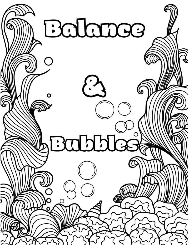 Balance & Bubbles Coloring Pages - Etsy