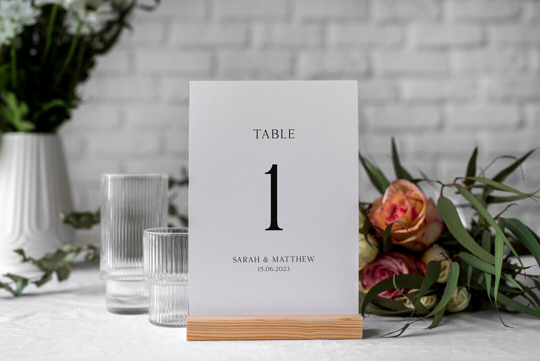 Simple Wedding Table Number, Wedding Table Number, Double Sided Table ...