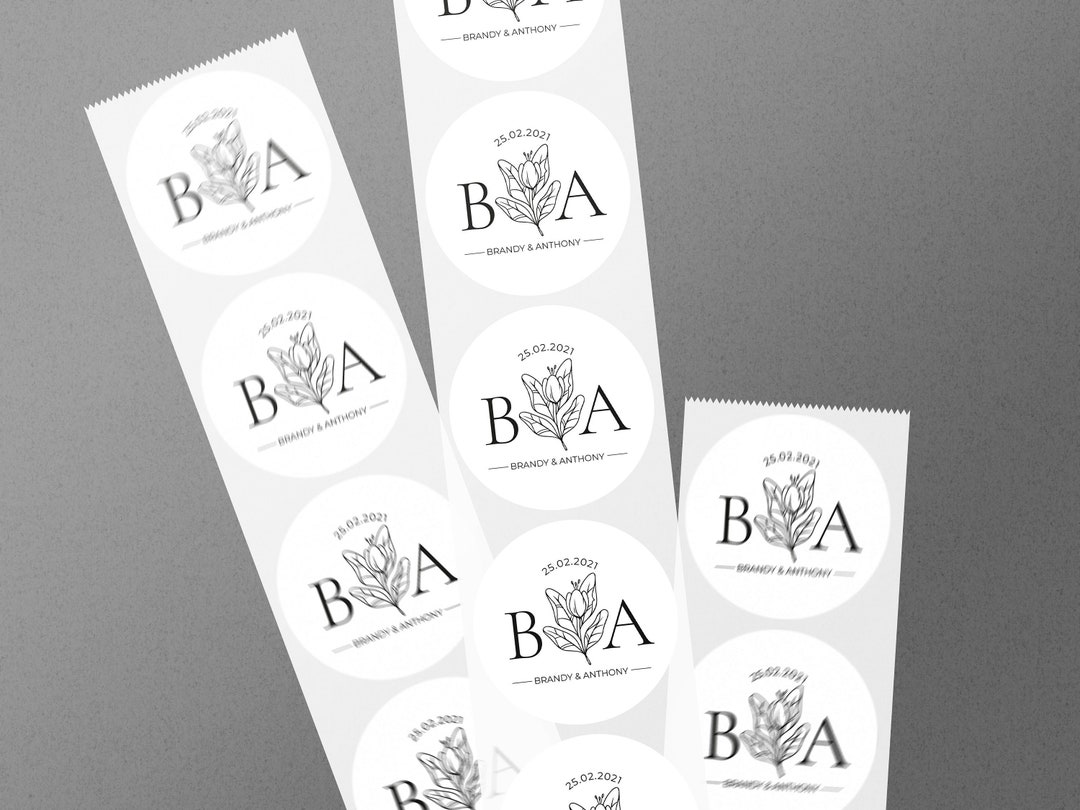 Personalised Wedding Sticker, Envelope Sticker, Gloss Wedding Sticker ...
