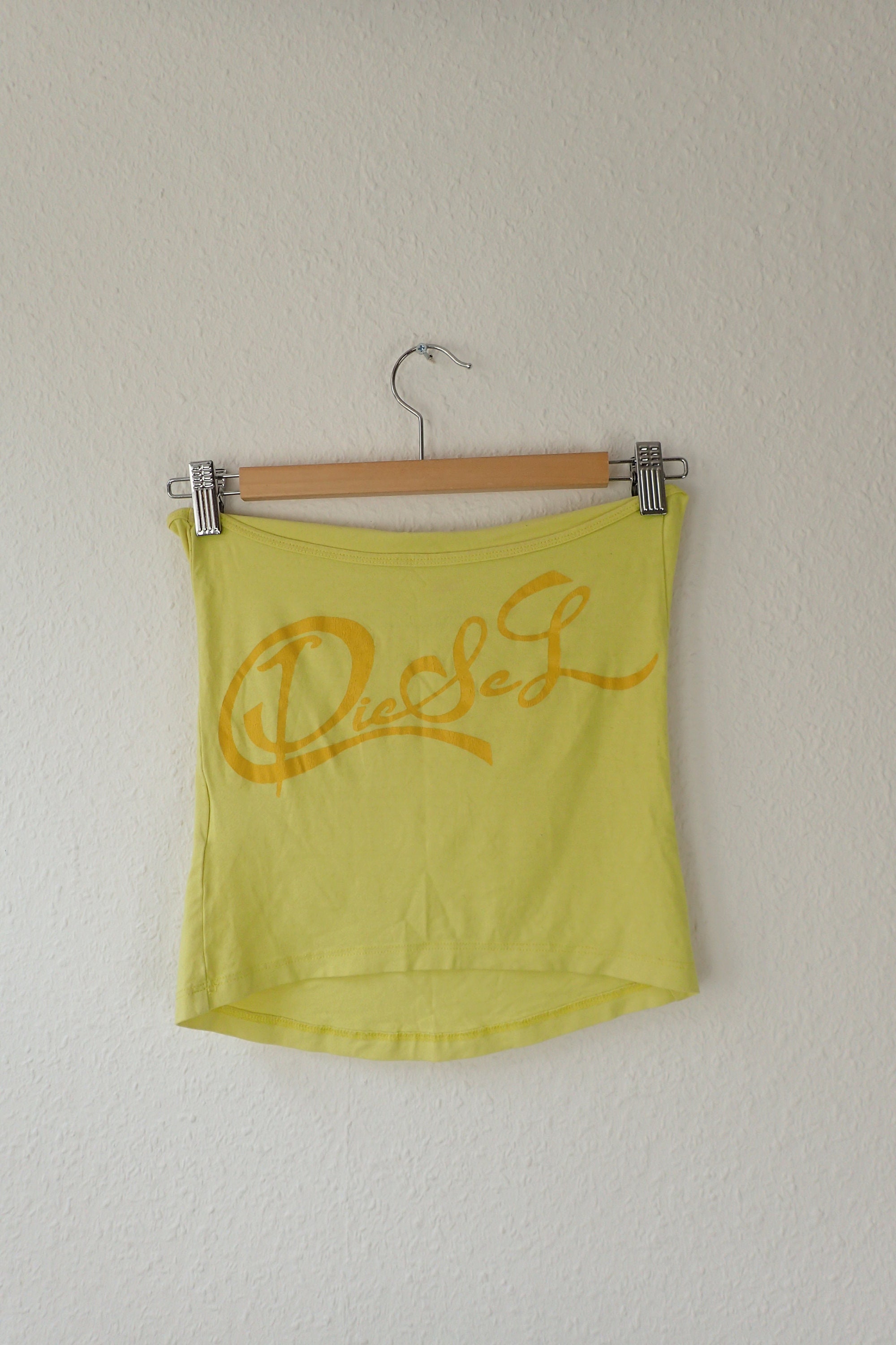 Neckholder Top Yellow DIESEL Top Y2k Aesthetic 2000s Top Vintage 00s ...