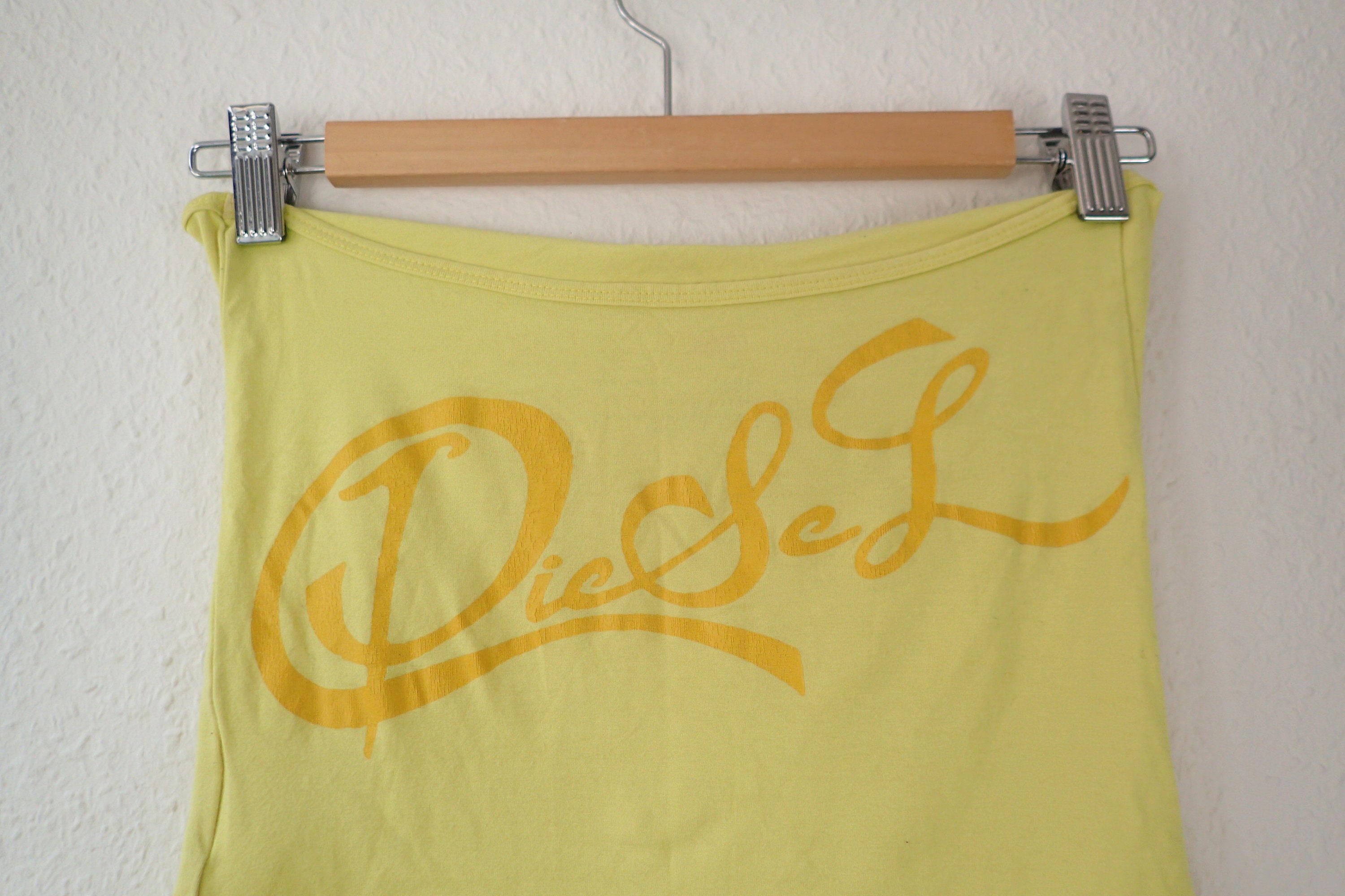 Neckholder Top Yellow DIESEL Top Y2k Aesthetic 2000s Top Vintage 00s ...