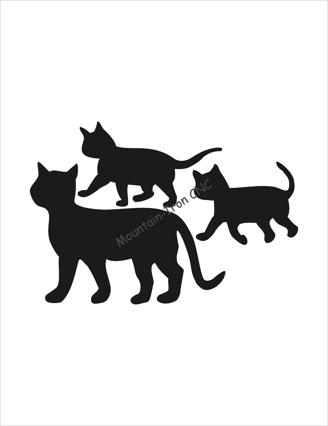 Cat Family Set of 3 CNC Plasma DXF Autocad Digital Cutting File ...