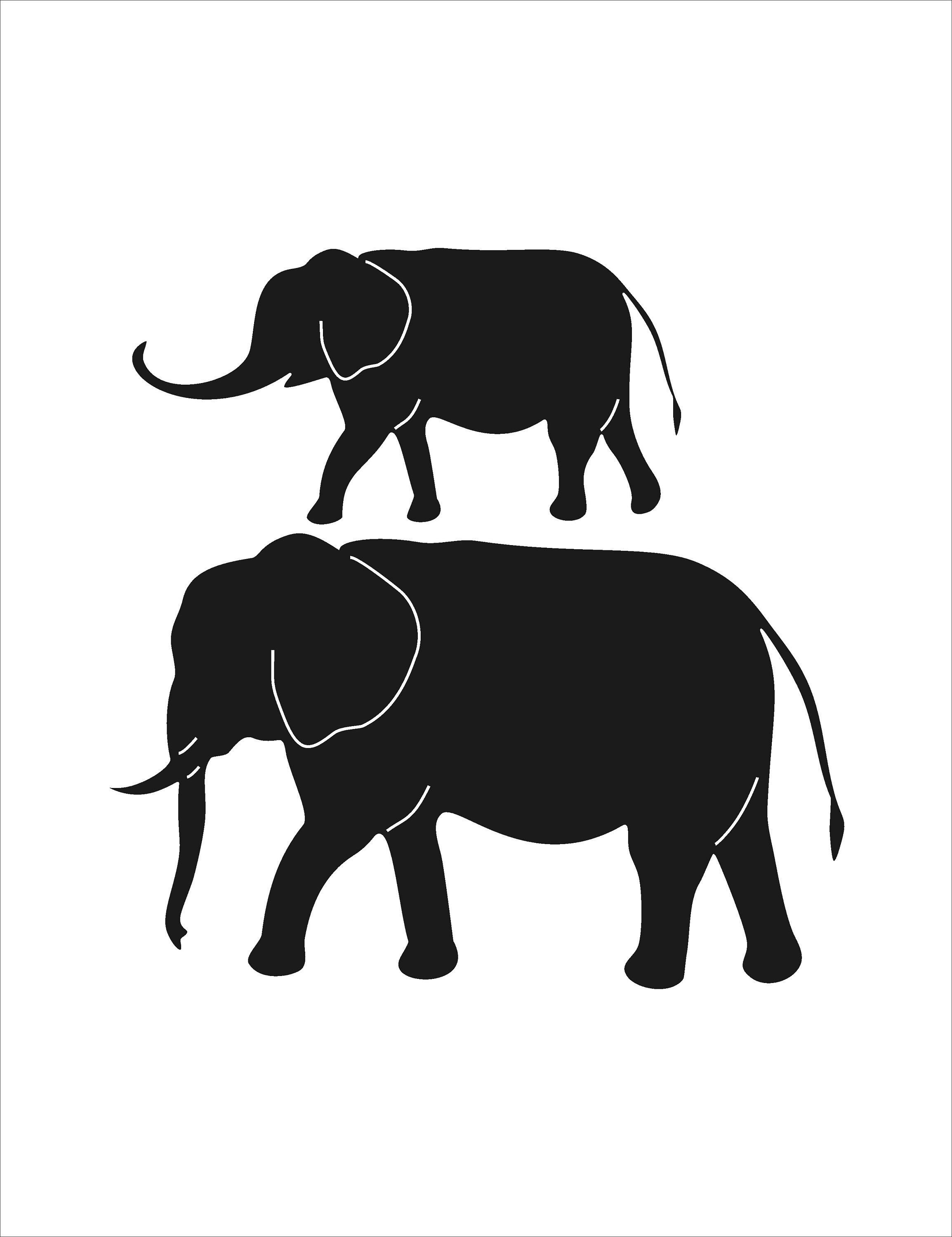 Mother & Baby Elephants CNC Plasma DXF Autocad Digital Cutting File ...