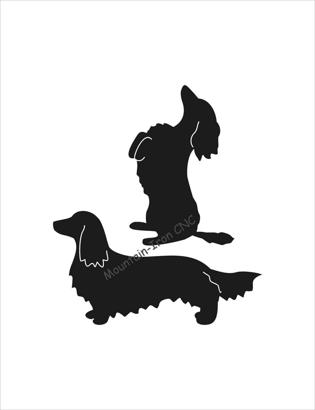 Long Haired Dachshund Dog Set CNC Plasma DXF Autocad Digital Cutting ...