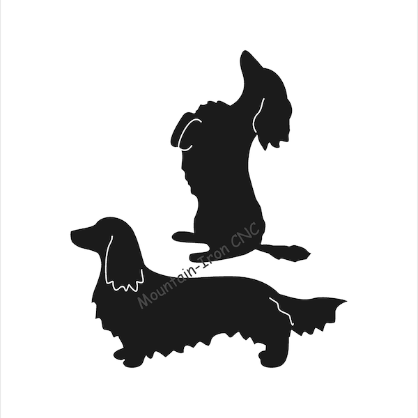 Long Haired Dachshund Dxf - Etsy