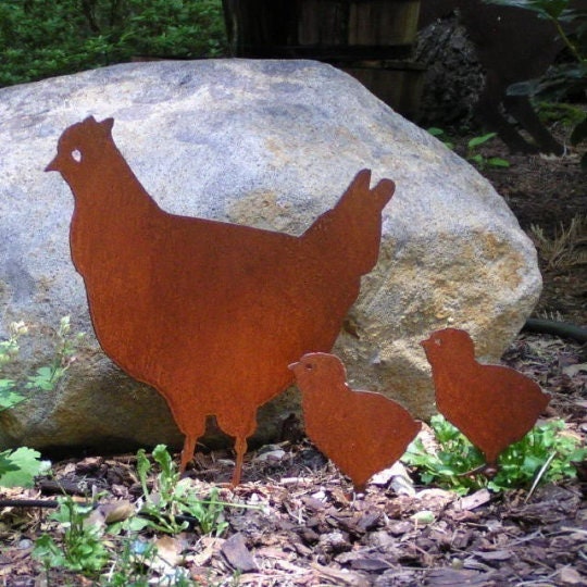 Rustic Rooster, Hen & Chick Set of 3 CNC Plasma DXF Autocad Digital ...