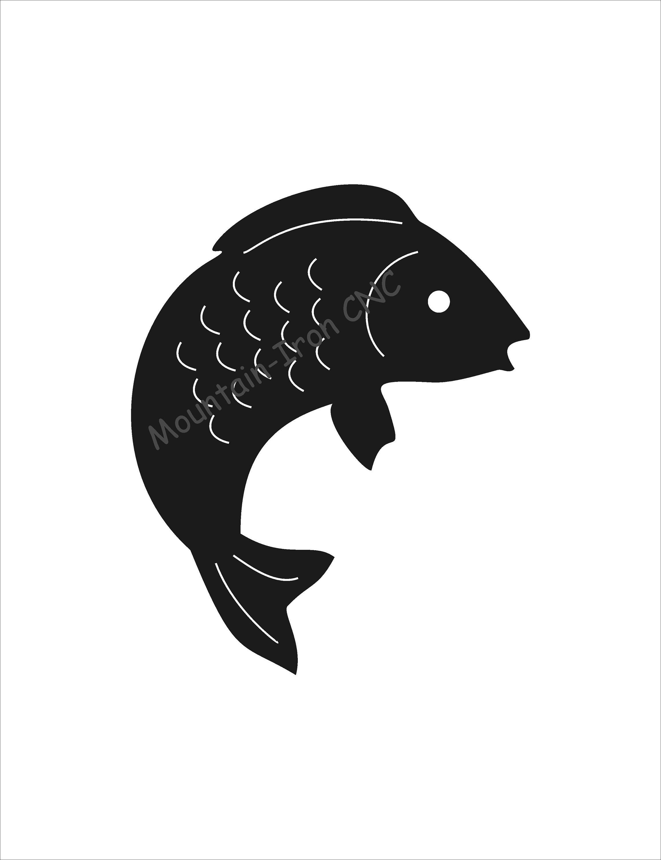 Leaping Carp Jumping Fish CNC Plasma DXF Autocad Digital Cutting File ...