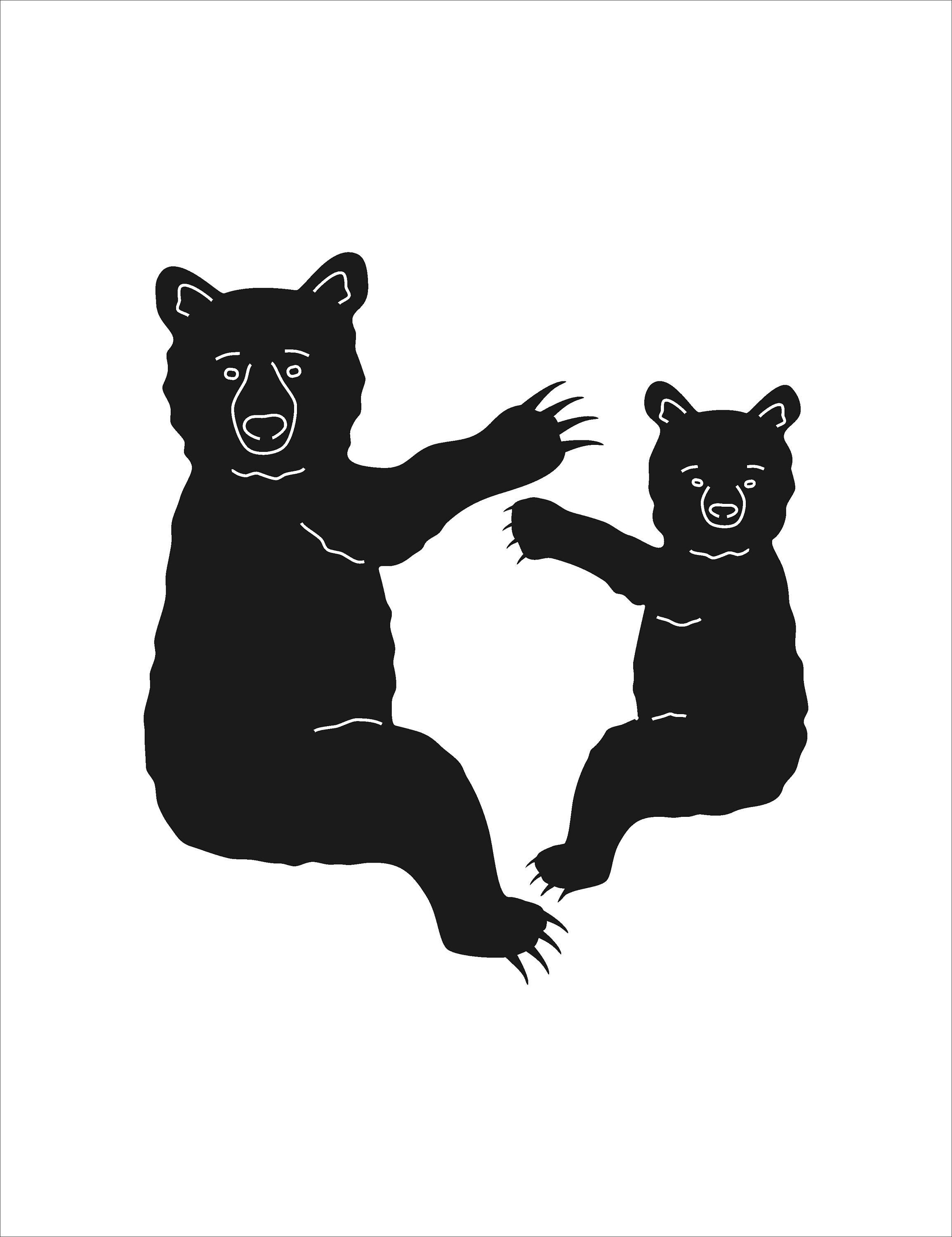 Climbing Mama & Baby Bear CNC Plasma DXF Autocad Digital Cutting File ...