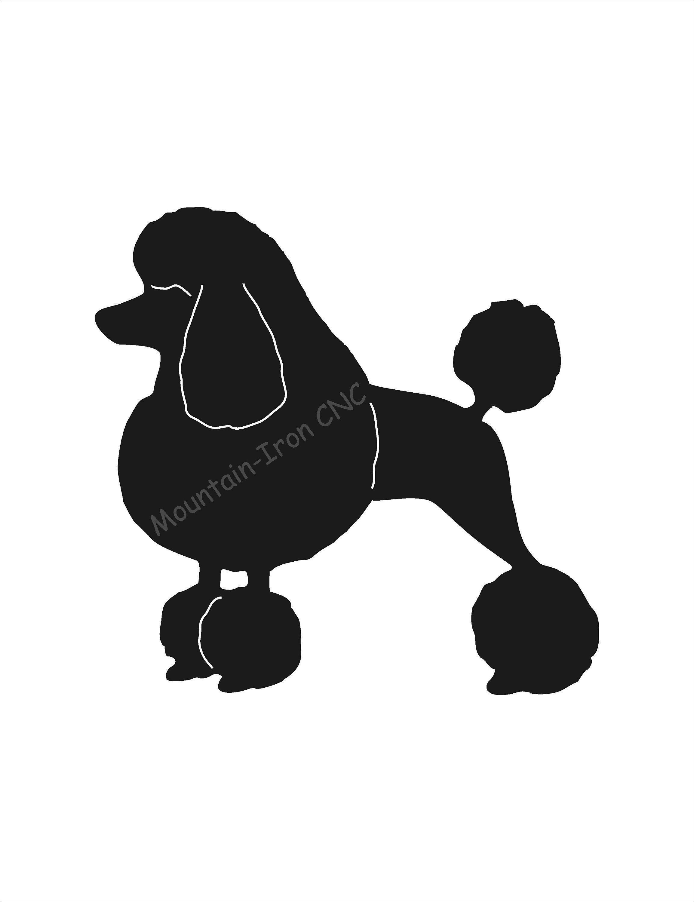 Standard Poodle Dog CNC Plasma DXF Autocad Digital Cutting File Pattern ...
