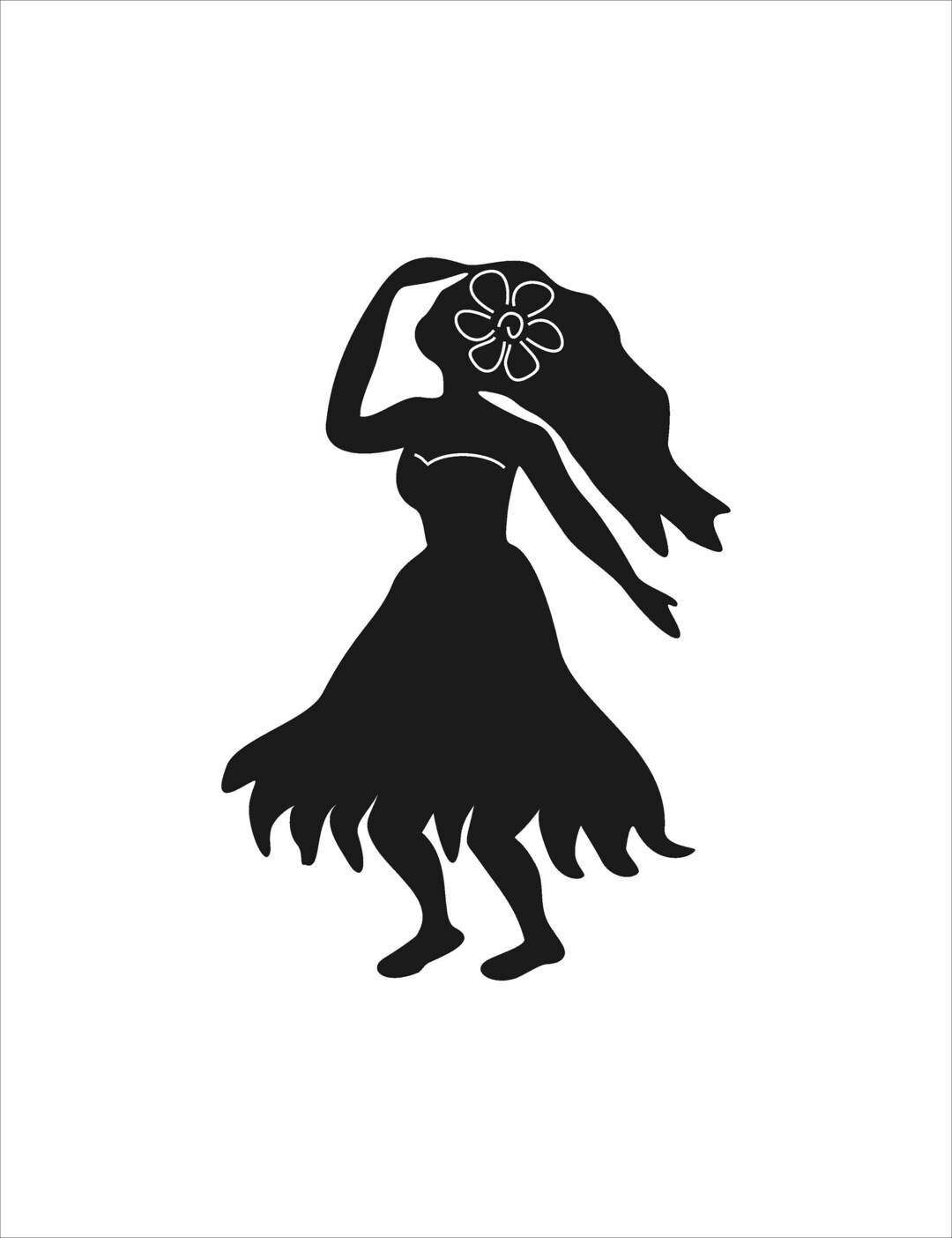 Island Hawaiian Hula Girl Dancer CNC Plasma DXF Autocad Digital Cutting ...
