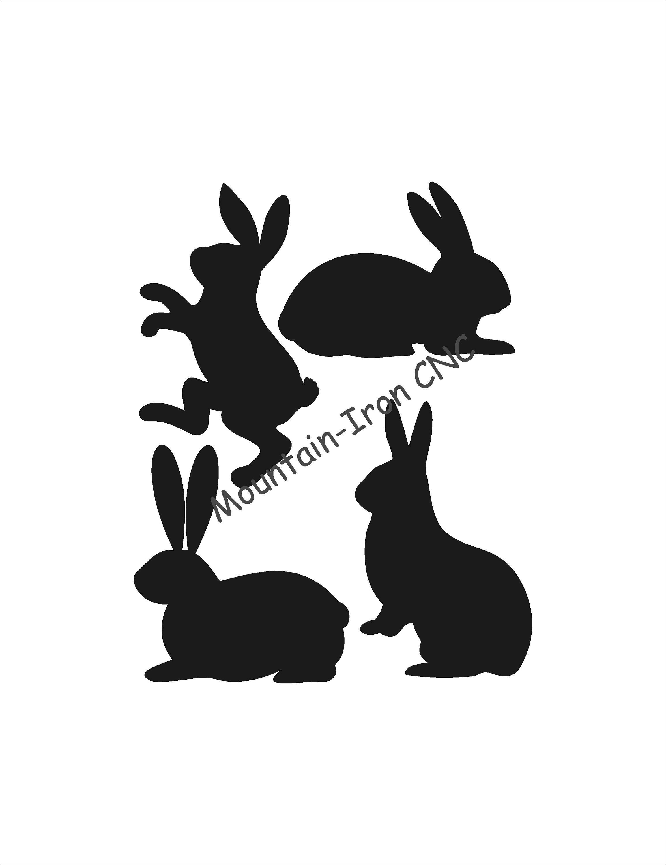 Bunny Rabbit Set of 4 CNC Plasma DXF Autocad Digital Cutting File ...