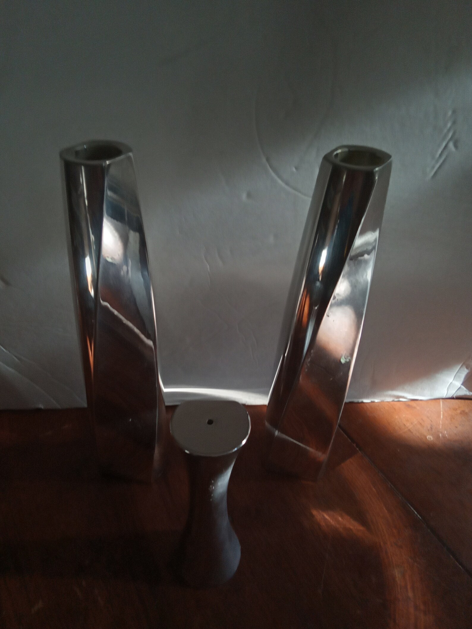 Nambe Candlesticks Twist by Fred Bould Set of 2 and 1 Salt Shaker From Kissing Set - Etsy