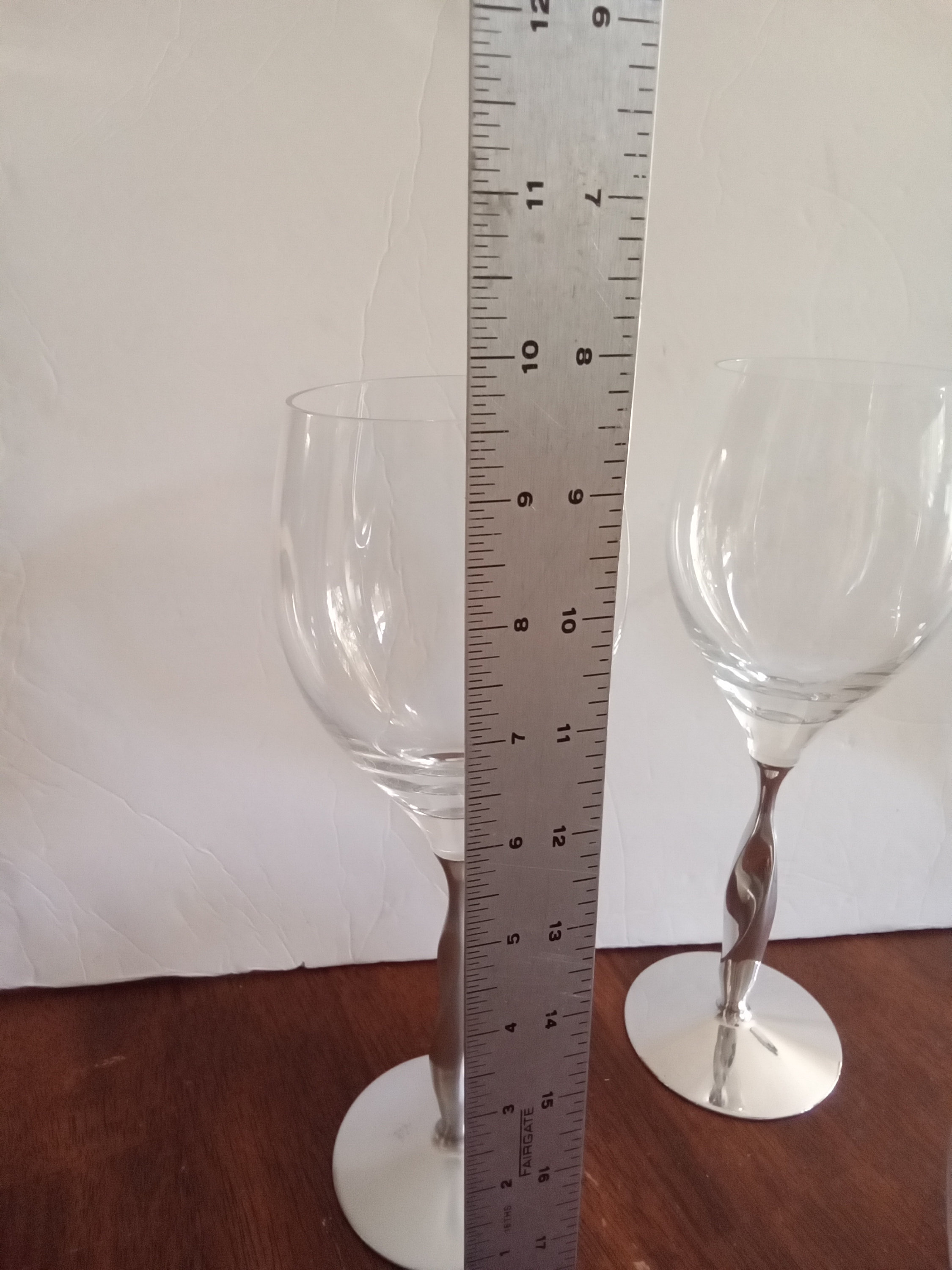 Nambe Twist Wine Glasses by Fred Bould Set of 3 Glass and - Etsy