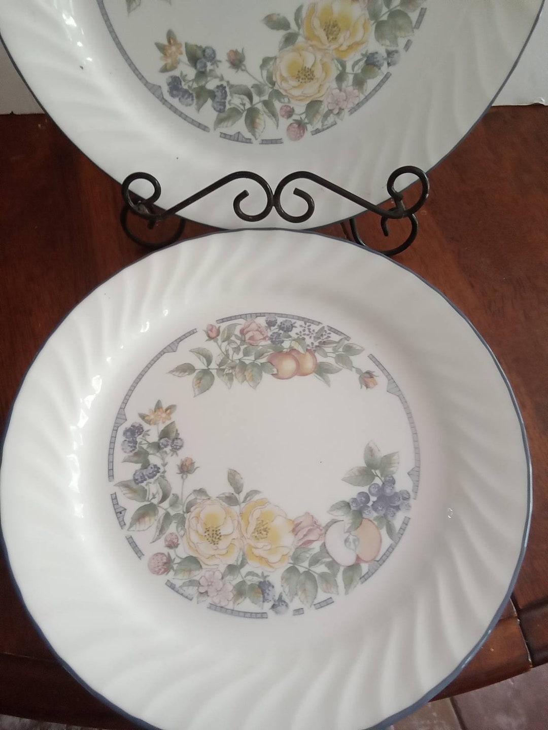 Vintage Corelle Orchard Rose Dinner Plates 10.25" Set of 6 VERY NICE ...