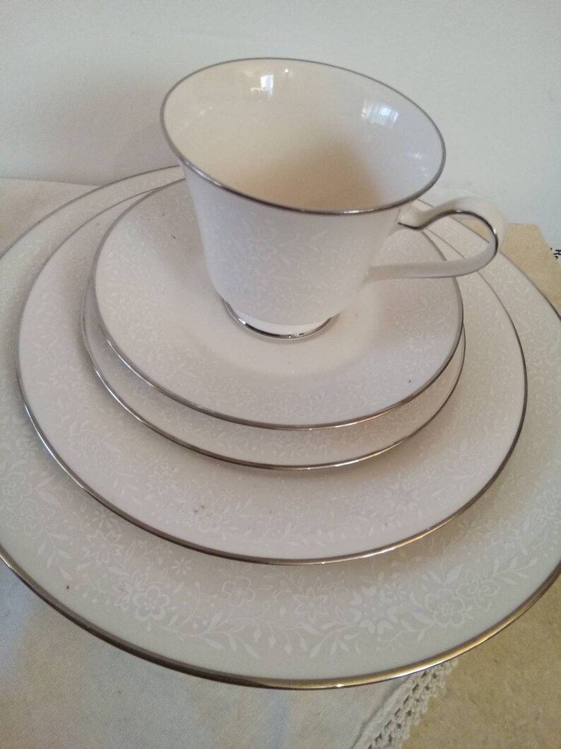 Vintage Noritake Ivory China Affection 7192 Platinum Rim - Etsy